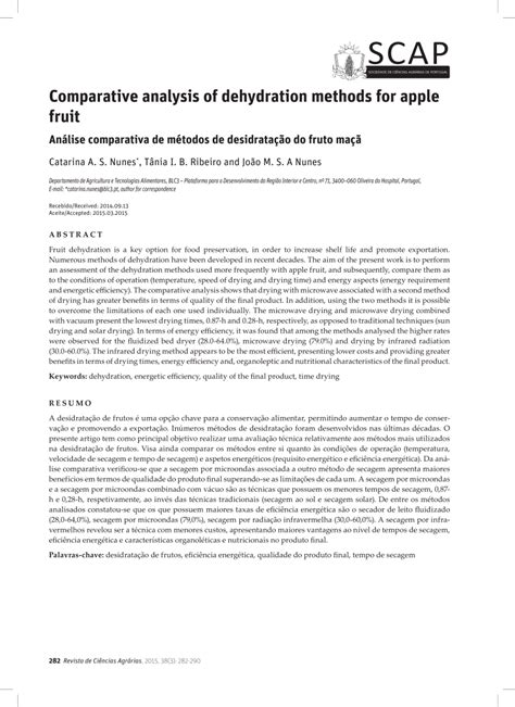 Pdf Comparative Analysis Of Dehydration Methods For Apple Fruit
