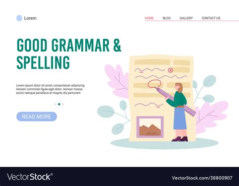website for spelling corrector and grammar editor vector image