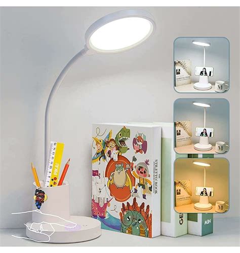Golspark 배터리 작동 책상 램프 Led 충전식 4500mah 화이트 Led 책상 램프 조도 조절 가능 티몬