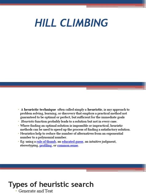 Hill Climbing Pdf Heuristic Mathematical Optimization