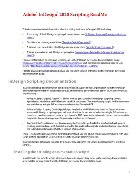 In Design 2020 Scripting Read Me Pdf Desktop Publishing Computer