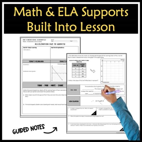 Acceleration Due To Gravity Lesson Physics Guided Notes 1d Kinematics