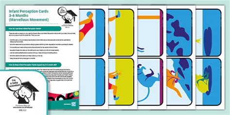 Free Movement Themed Infant Perception Cards 3 6 Months