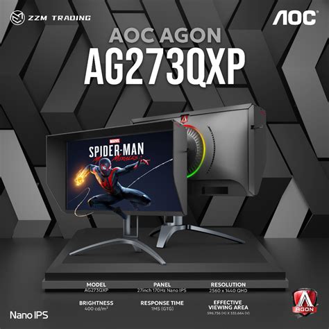 AOC AGON AG273QXP 27 70Hz IPS Wide View AMD Free Sync Light FX Sync Screen Shield ZZM Trading