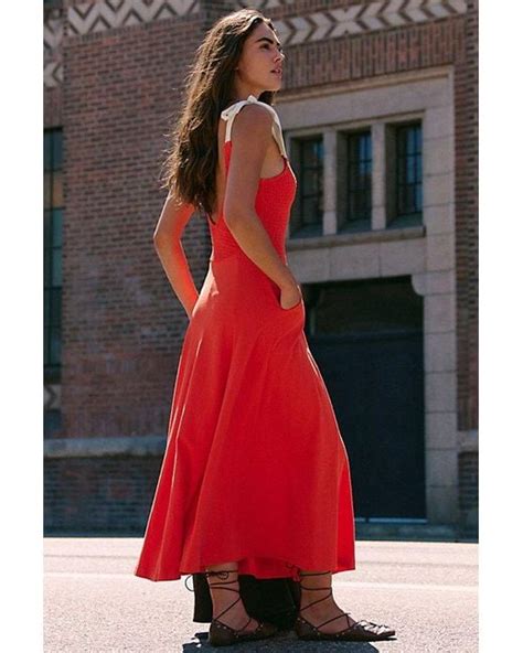 Free People Cecelia Solid Midi Dress Lyst