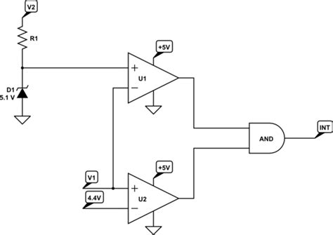 Circuit Design Comparing Two Variable Voltages With Minimal Power Consumption Electrical