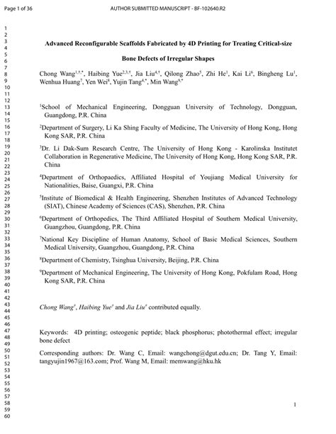 Pdf Advanced Reconfigurable Scaffolds Fabricated By 4d Printing For Treating Critical Size