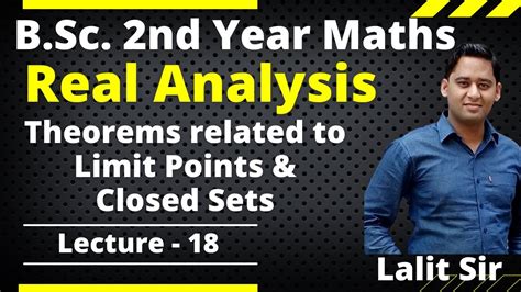Real Analysis Bsc 2nd Year Theorems Related To Limit Points And