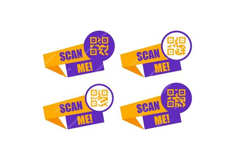 Qr Code Scan Icon Set Qr Code Origami Stiker Illustrationssymbol Zeichen Scanner Code Vektor