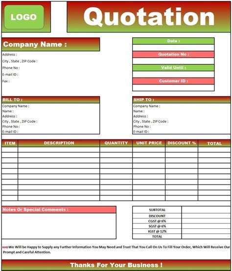 Download 60 Quotation Format Quotation Templates In Excel Xls