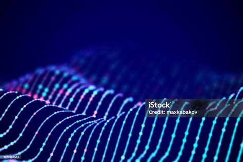 컬러 도트 3d 사운드 파도입니다 큰 데이터 추상 시각화입니다 테크놀로지에 대한 스톡 벡터 아트 및 기타 이미지 테크놀로지 3차원 형태 가상현실 Istock