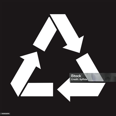 검은 배경에 흰색 아이콘 폐기물 기호를 재활용 벡터 일러스트 레이 션 0명에 대한 스톡 벡터 아트 및 기타 이미지 0명 3가지 개체 감소 Istock