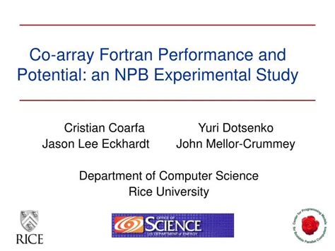 Ppt Co Array Fortran Performance And Potential An Npb Experimental