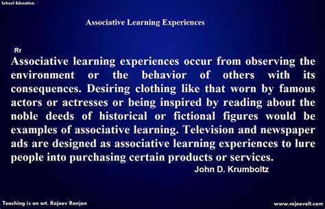 Associative Learning Experiences Krumboltz School Education Solutions