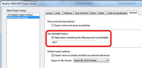 Add Non Printing Layers When Exporting From Revit To Dwg What Revit Wants