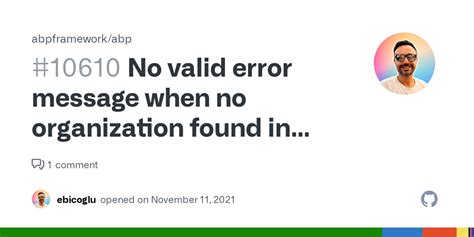 No Valid Error Message When No Organization Found In Abp Login Issue