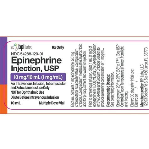 Epinephrine For Injection Multiple Dose Vial 10 Ml — Mountainside