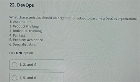 Solved Devopswhat Characteristics Should An Organization