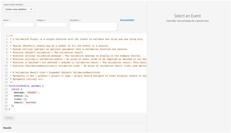 유효성 검사 편집기 보기 Adobe Experience Platform