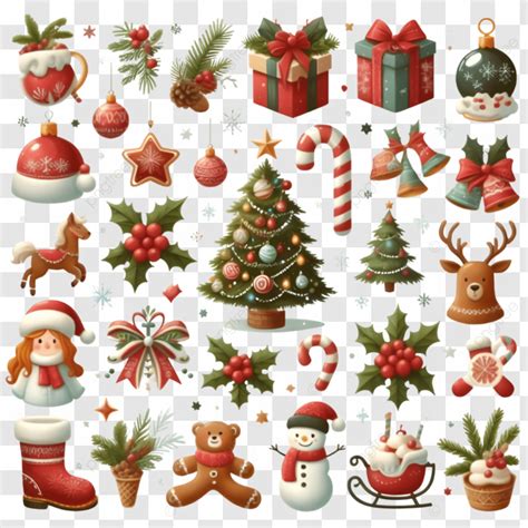 행복한 크리스마스 다양한 요소 크리스마스 메리 크리스마스 메리 산타 Png 일러스트 및 이미지 에 대한 무료 다운로드 Pngtree