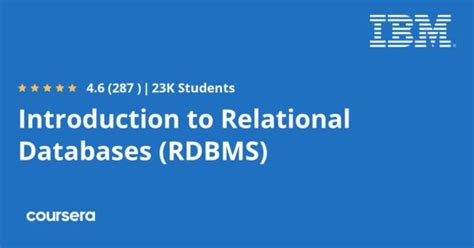 Introduction To Relational Databases Rdbms Coursya