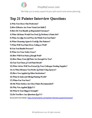 Top Painter Interview Questions In With Answers