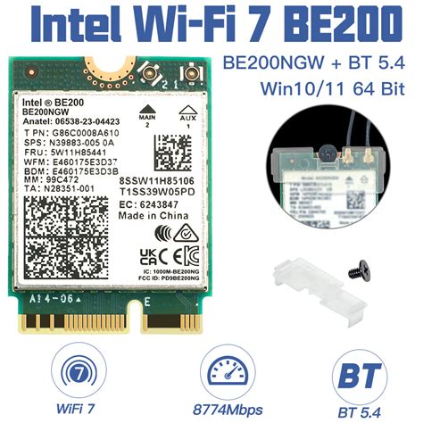 Intel BE200 WIFI 7 Wireless Wifi Card WiFi 6E BE200NGW Bluetooth 5 4 802 11AX Tri Band M 2 NGFF