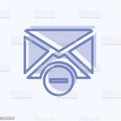 아이콘 엔벨롭 삭제 사용자 인터페이스 기호에 적합합니다 두 가지 톤 스타일 편집 가능한 간단한 디자인 디자인 템플릿 벡터 간단한