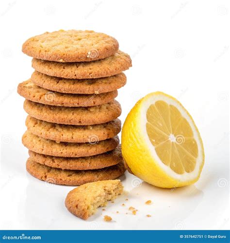 Stack Of Cookies With Lemon Wedge Stock Illustration Illustration Of