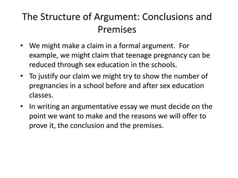 Ppt Review The Structure Of Argument Conclusions And Premises Powerpoint Presentation Id