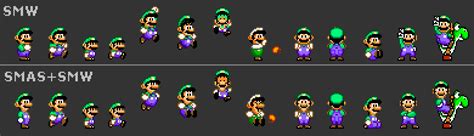 Super Mario World Luigi Sprites