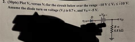 solved 30pts plot v0 versus v1 for the circuit below over
