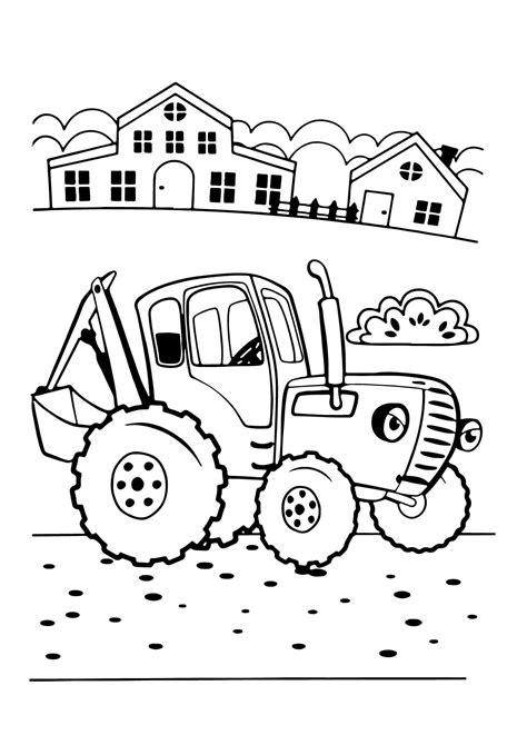 Раскраска Синий трактор 28 Бесплатнo Pаспечатать или Cкачать Oнлайн