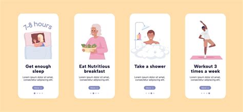Effective Morning Routine Onboarding Mobile App Screen Flat Template Walkthrough Website 4