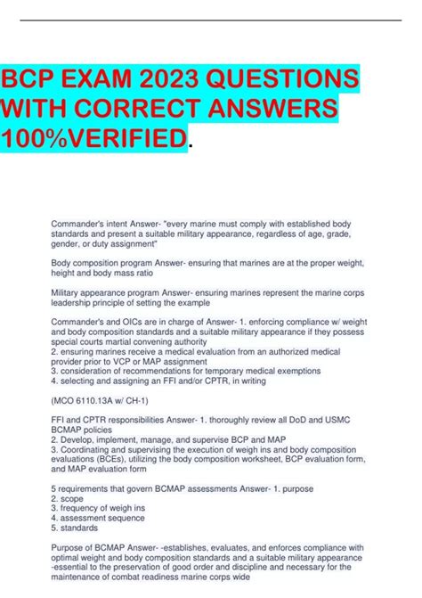 Bcp Exam 2023 Questions With Correct Answers 100 Verified Bcp Stuvia Us