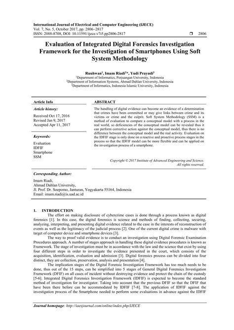 Evaluation Of Integrated Digital Forensics Investigation Framework For