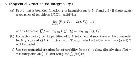 Solved 3 Sequential Criterion For Integrability A