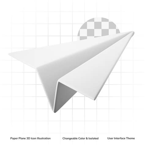 종이 비행기 제공 기호 인터페이스 테마 3d 아이콘 Iillustration 편집 가능한 색상 절연 프리미엄 Psd 파일
