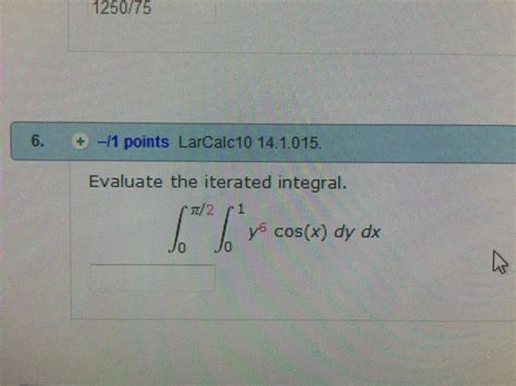 Solved Evaluate The Iterated Integral Integral Pi Chegg Com