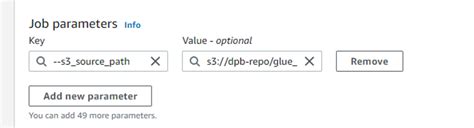 glue script generation unable to recognize parameters while creating