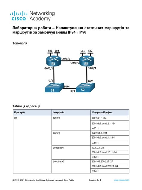 15 6 2 Lab Configure Ipv4 And Ipv6 Static And Default Routes Uk Ua Pdf