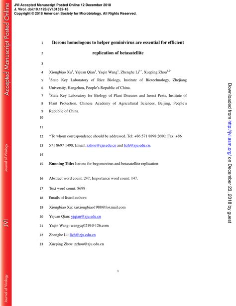 Pdf Iterons Homologous To Helper Geminivirus Are Essential For