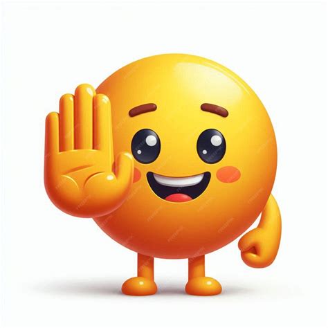 Parar El Gesto De La Cara Sonriente Emoji Personaje De Dibujos Animados