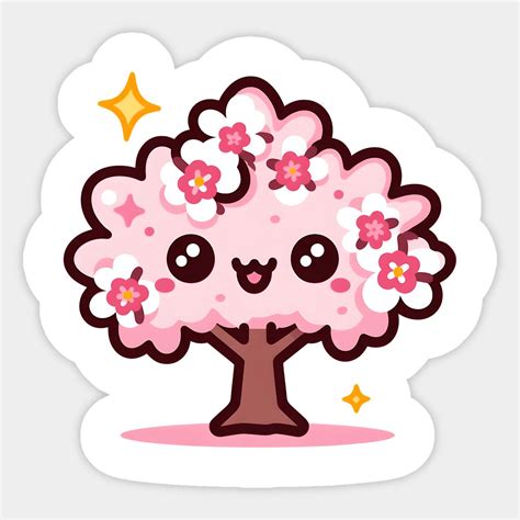 Kawaii Cherry Blossom Sakura Tree Sticker Sakura Tree Sakura Flower