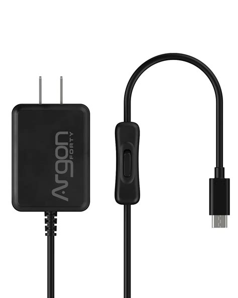 Argon Usb C Power Supply With Switch Raspberry Pi 4 Power Supply For