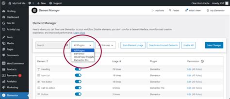 Element Manager Elementor