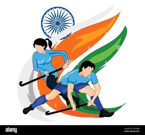 Indian Game Hockey Vector Illustration Stock Vector Image And Art Alamy