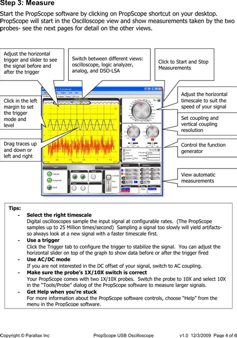 Getting Started With The Propscope Usb Oscilloscope 32220gettingstartedv10