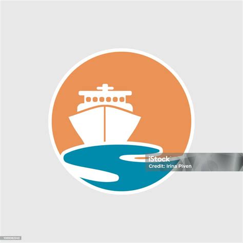 배와 바다 추상 여행 로고입니다 선박 아이콘입니다 크루즈 투어 배달 개념 해양 보트 교통 기호입니다 벡터 이미지입니다 공휴일에 대한 스톡 벡터 아트 및 기타 이미지 Istock