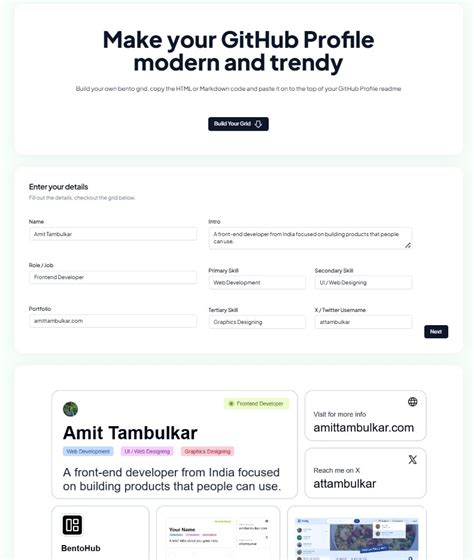 Github Amittam104 Bentohub Bentohub Is A Application Where You Can Create A Bento Grid For